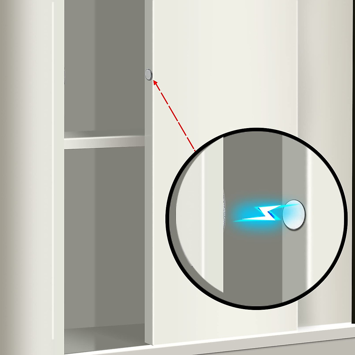 Mousike Magnetic Door Catch Ultra Thin Cabinet Magnets Stainless Steel Drawer Magnet Catch for Sliding Door Closure Kitchen Cabinet Cupboard Closet Closer (4Pack)