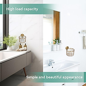 Toilet Paper Holder Stand, Brass Toilet Tissue Organizer Wall Mounted Toilet Paper Holder Tissue Roll Storage Rack Bathroom Tissue Organizer Tissue Roll Basket Rack for Bathroom