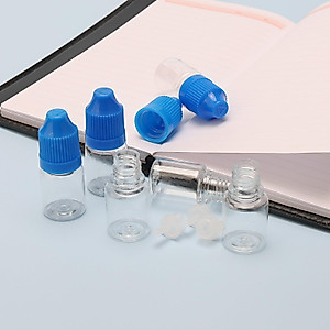 Newzoll 5 ml Empty Plastic Dropper Clear Bottles e-juice E-Liquid Childproof 10PCS Blue Cap