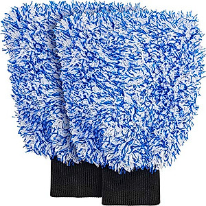 Relentless Drive Cyclone Car Wash Mitt & Works as Car Wash Sponge, Microfiber Wash Mitt Scratch Free, Ultra Absorbent Microfiber Mitt for Cars, Trucks, SUV, Boat & Motorcycle (2 Pack, Large Glove)