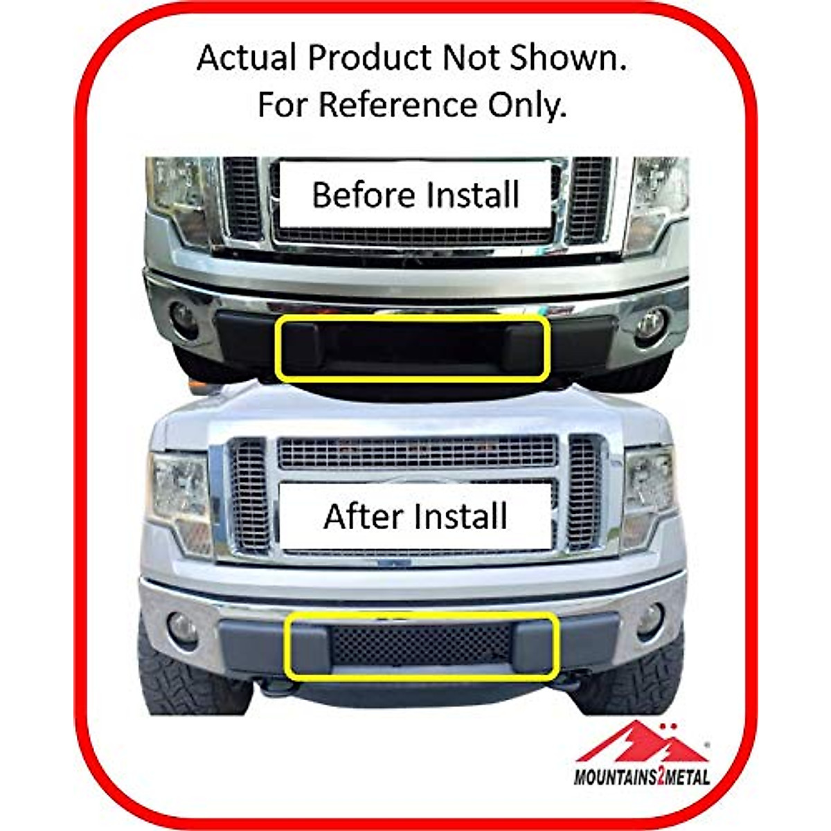 Mountains2Metal Bullet Holes Powder Coated Black Stainless Steel Bumper Grille Insert Compatible with 2009-2014 Ford F-150 M2M #100-310-1