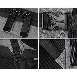 Lekakii Backpack for Traveling On Airplane, Large Travel Backpack with Shoe Pouch for Women Men, 40L Waterproof Personal Item Travel Bag for Men Women Grey