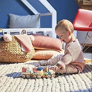 Janod Sophie La Girafe Wooden 2-in-1 Pull-Along Train - 17 Pieces - 18 Months + - J09506