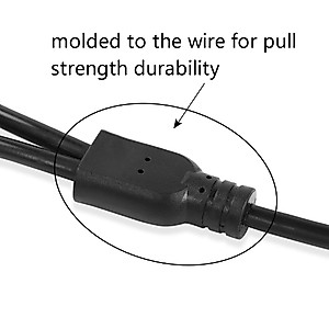 PNGKNYOCN Right Angle DC Power Splitter Cable 1 Female to 2 Male 5.5mm x 2.1mm Y Splitter Adapter Wire for CCTV Cameras DVR, LED Light Strip
