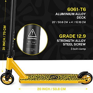 Gonex Stunt Scooters - Intermediate and Beginner Tricks Scooter for Kids 7 Years and Up, Teens and Adults - Entry Level Freestyle Pro Scooters for Boys Girls