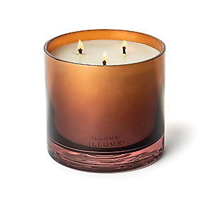 Illume Beautifully Done Essentials Terra Tabac Statement Glass Scented Soy Candle, 6" L x 3" W x 3" H
