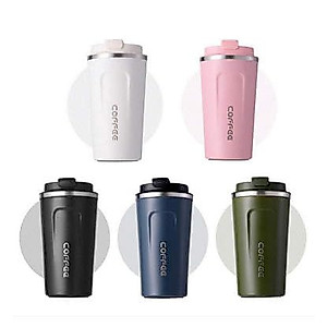 Hot Travel Mug Vacuum Insulated Coffee Mug with Leak Proof Screw Lid Coffee Cup Keep Warm or Cold for Coffee or Tea Drinks 13.5oz/400ml(Black)