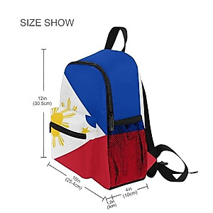 Hwasondy Philippines Flag School Bookbag, Durable Cute Multi Compartment Preschool Primary Backpack for Boys Girls