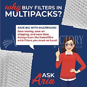 Air Filter Factory Replacement For Pelonis PSU10E1BB, PSU10E1WW And PSU10E2FWW, PSU10E2FBB Humidifier Wick Filter 2-Pack