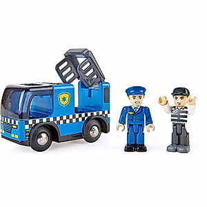 Hape Police Car with Siren | 3Piece Cops & Robbers Play Set with Action Figures