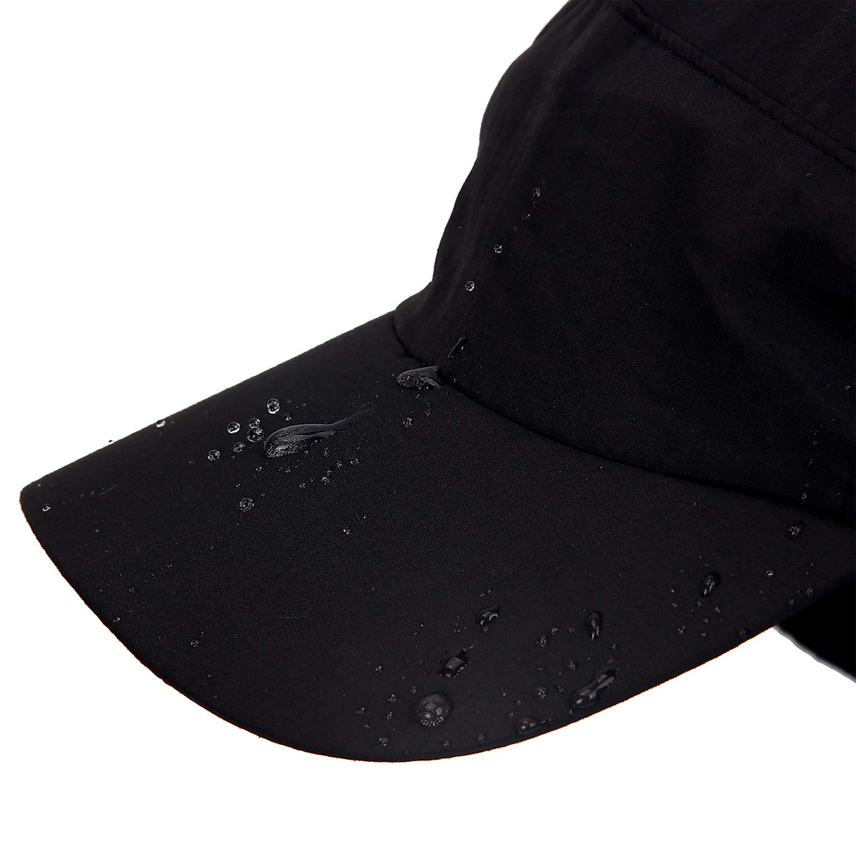 Winter Baseball Earflap Cap with Detachable Windproof Strap Fleece Inside Cap Water Repellency Outdoor Cap Adult (Black)