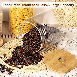 Totexil Large Glass Jars, 1 Gallon Thicken Glass Food Storage Jars with Bamboo Lids, Airtight Glass Canisters with Mental Handle, Kitchen Storage Containers for Cookie, Flour, Rice, Coffee Beans,Nuts