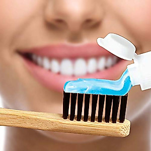 Virgin Forest 6 Pcs Biodegradable Bamboo Toothbrushes, Natural Eco-Friendly BPA-Free Toothbrushes, Best Travel Wood Toothbrush Set for Sensitive Gums