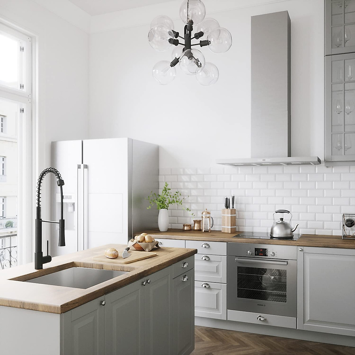 VIGO VG02032MB 22" H Laurelton Single-Handle with Pull-Down Sprayer Kitchen Faucet in Matte Black