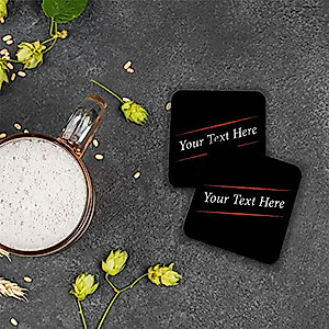 Personalised Beer Mats Pack of 24 - Multi Bulk Buy Absorbent Recyclable Cardboard Drink Mat Coasters 3.74 x 3.74 x 0.04 inch Square - Accessories for Home Bars Pubs - CO-CARD-DI012-24 - ADD Your Text
