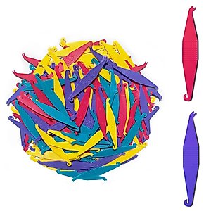 OBTANIM 100 Pcs Colorful Disposable Plastic Braces Elastic Rubber Bands Placers Tool for Braces Dental Orthodontic