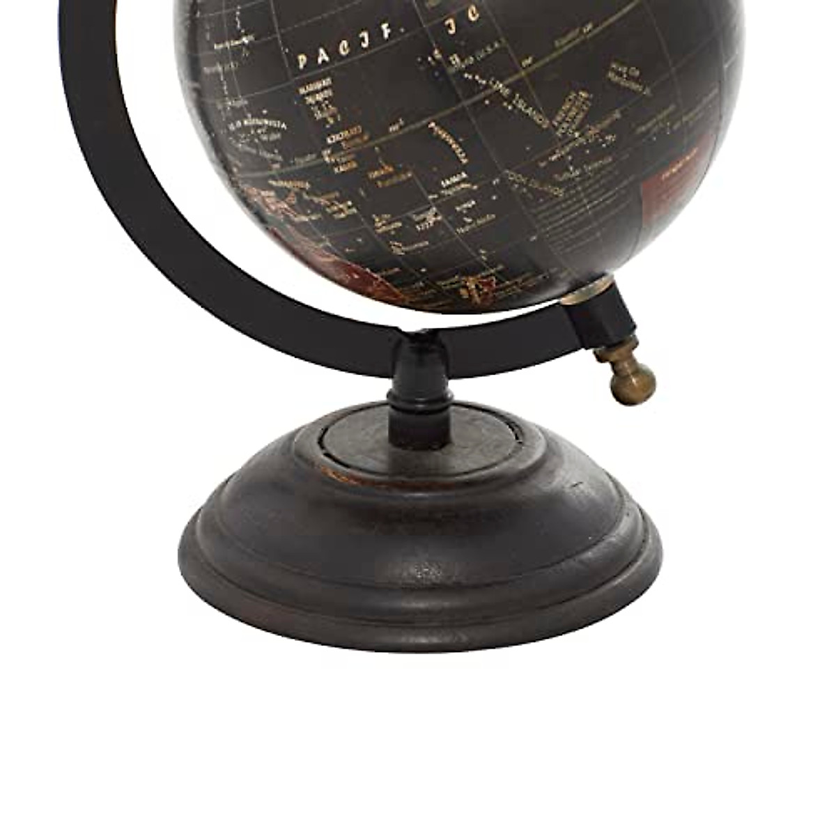 Deco 79 Mango Wood Globe, 6" x 5" x 9", Black