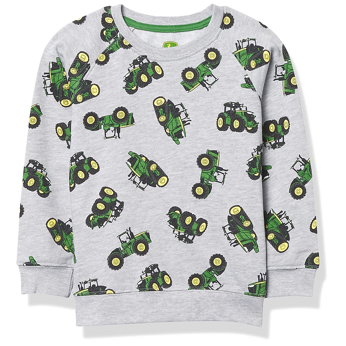 John Deere boys John Deere Toddler Boys' French Terry Pullover T Shirt, Heather Grey, 4T US