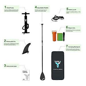 YASKA Kids Paddle Board Inflatable, Paddle Board Kids 10-12 Small Isup 9 ft Child 6-12, Youth Stand Up Paddle Board Blow Up, Childrens Paddleboard (Green)