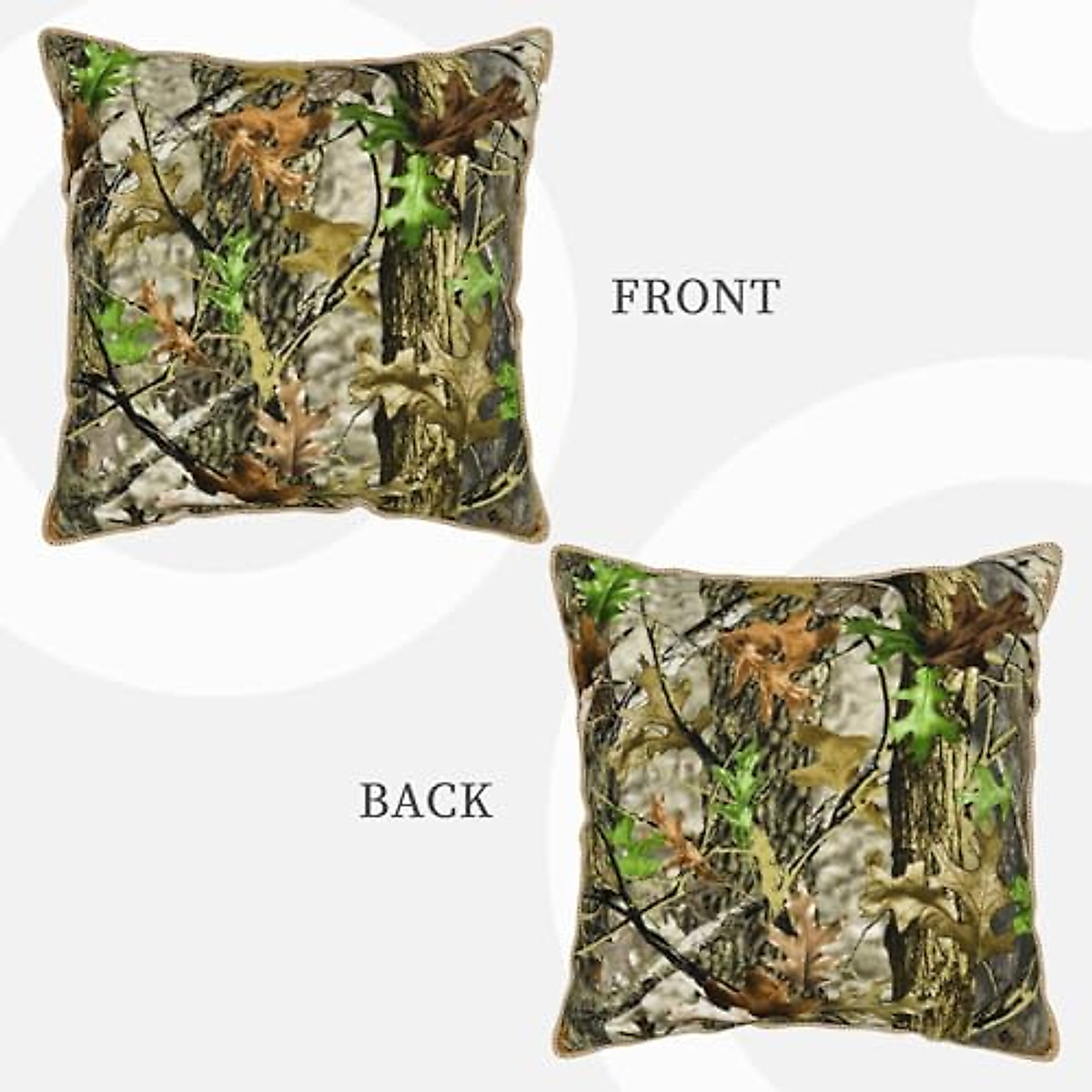 Augenstern Zippered Pillow Protectors Cover Case Leafs-Camo-Hunting Decorative Throw Pillow Cover Square Cushion Case 18"X18"