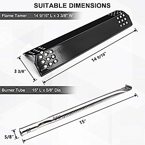 Metal Club Grill Parts Kit for Nexgrill 720-0882A 720-0896 720-0925 Grills, 5-Pack Grill Burner Tubes & Grill Igniters and 5-Pack Flame Tamers Heat Plates Heat Shields Replacement
