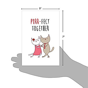 The Best Card Company - Anniversary Greeting Card with Envelope - Loving Stationery for Spouse - Cat Got Your Tongue C7183IANG