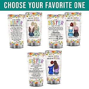 wowcugi Sister Personalized Sisters Tumbler Stainless Steel Tumblers Coffee Travel Mug 20oz 30oz Birthday Christmas Friendship Present