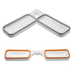 2 pcs set Adhesive wall mounted 180 degree rotating bathroom shelves corner shelves kitchen shelves