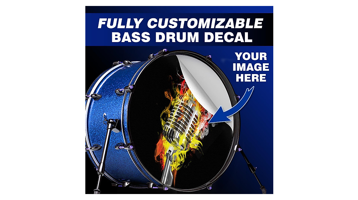 Custom Bass Drum Decals for Drum Head - Your Band Logo
