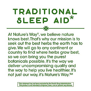 Nature's Way Premium Herbal Melissa Lemon Balm Leaf, Traditional Sleep Aid*, 1,500 mg per serving, 100 Capsules