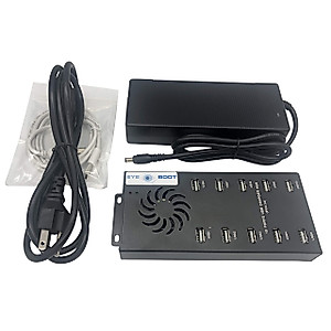 Eyeboot 10 Port USB Hub 120W Powered USB 2.0 Charging Hub 12V 10A PSU