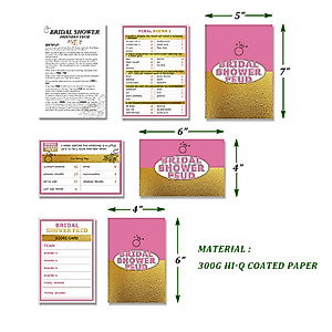 Bridal Friendly Feud Game Set, Bridal Shower Games Supplies, Wedding Shower Games for Adults, Feud Quiz, Engagement Party Bridal Shower Favors, Wedding Shower Decorations - SC01