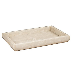 Creative Home Deluxe Genuine Marble Stone 12" L x 8" W Vanity Tray, Guest Towel Tray