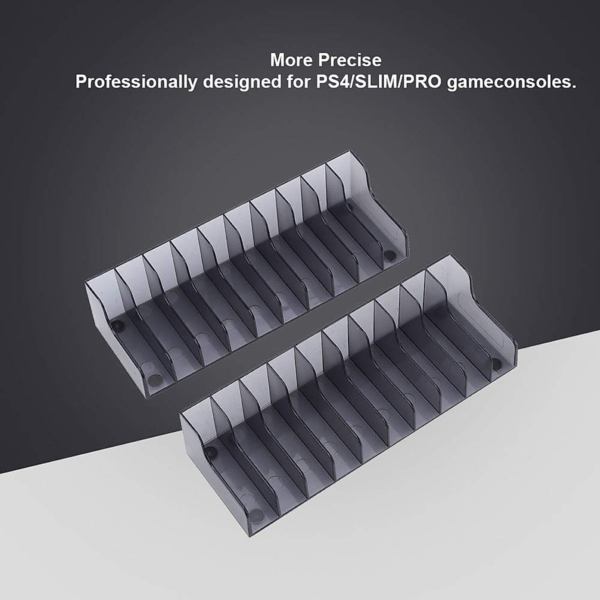 2Pcs Game Card Storage Box for PS4, Large Capacity, Portable Game CD Storage Stand Holder Bracket for PS4/SLIM/PRO