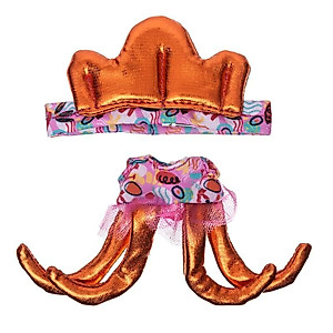 Nerlie Neonate Aquanerlie Aquamerito Clothing Wear - Shiny Orange Deep Sea Queen Tentacled Dress and Crown Headband - KSI-Merito Glu Glu by Distroller