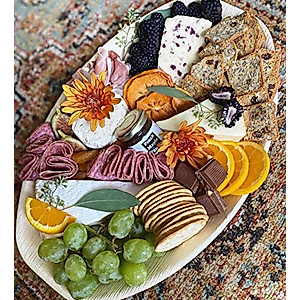 Charity Leaf Disposable Palm Leaf 15" x 10" Trays (10 pieces) Bamboo Like Serving Platters, Disposable Boards, Eco-Friendly Dinnerware For Weddings, Catering, Events