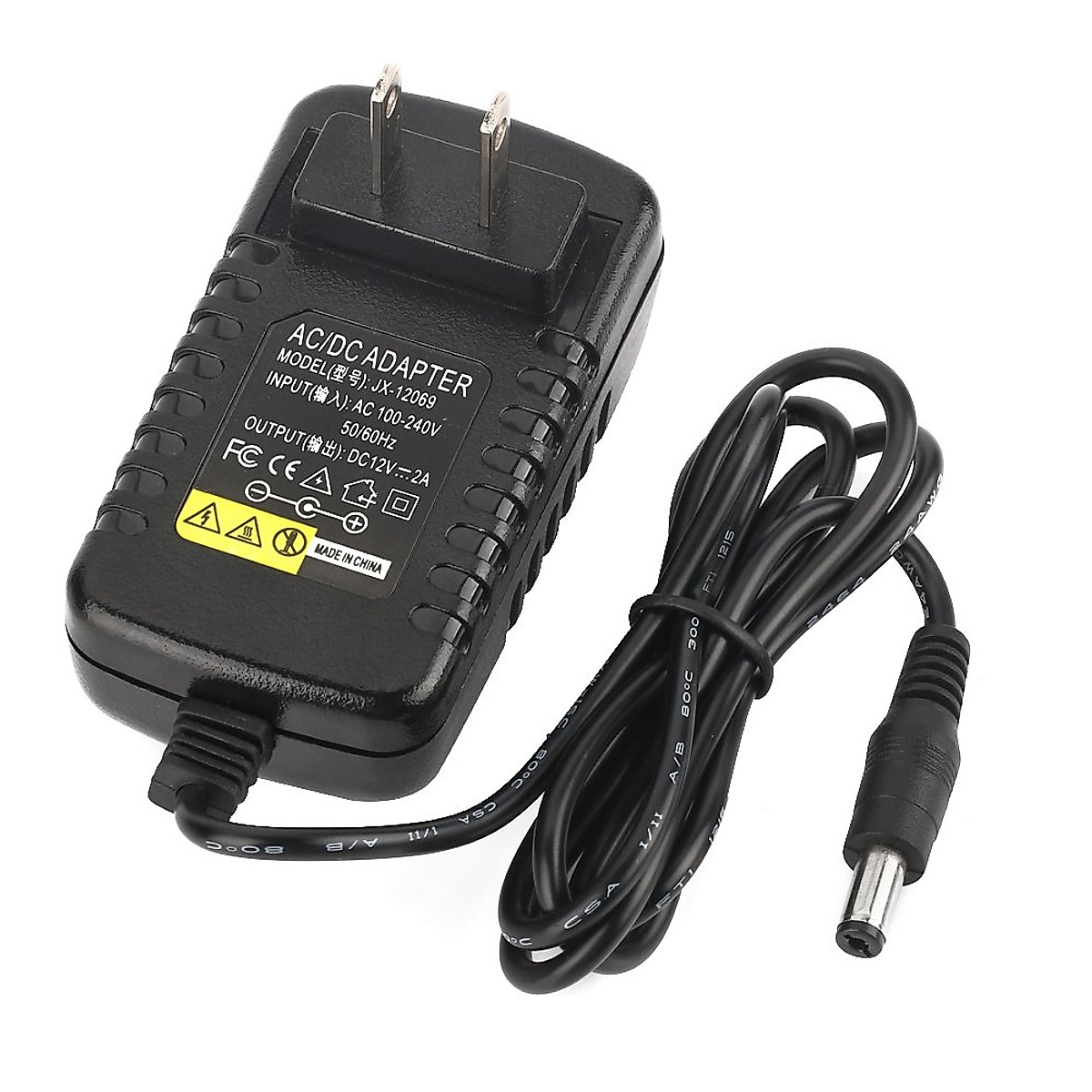 AC Adapter, YIFENG 12V / 2A AC DC Switching Power Supply Adapter(Input 100-240V, Output 12V 2A) with DC Connector Gift