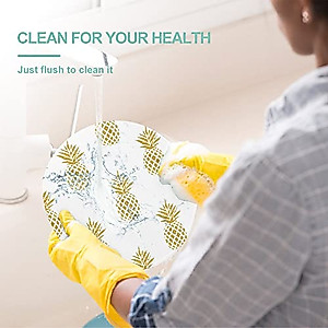 Gold Pineapple Glass Cutting Board Scratch Resistant Round Chopping Board For Kitchen 7.9 in