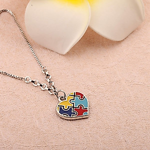 FUSTMW Autism Awareness BraceletGifts for Autistic Colorful Puzzle Piece Key Ring Jewelry Gifts(Autism Awareness bracelet)