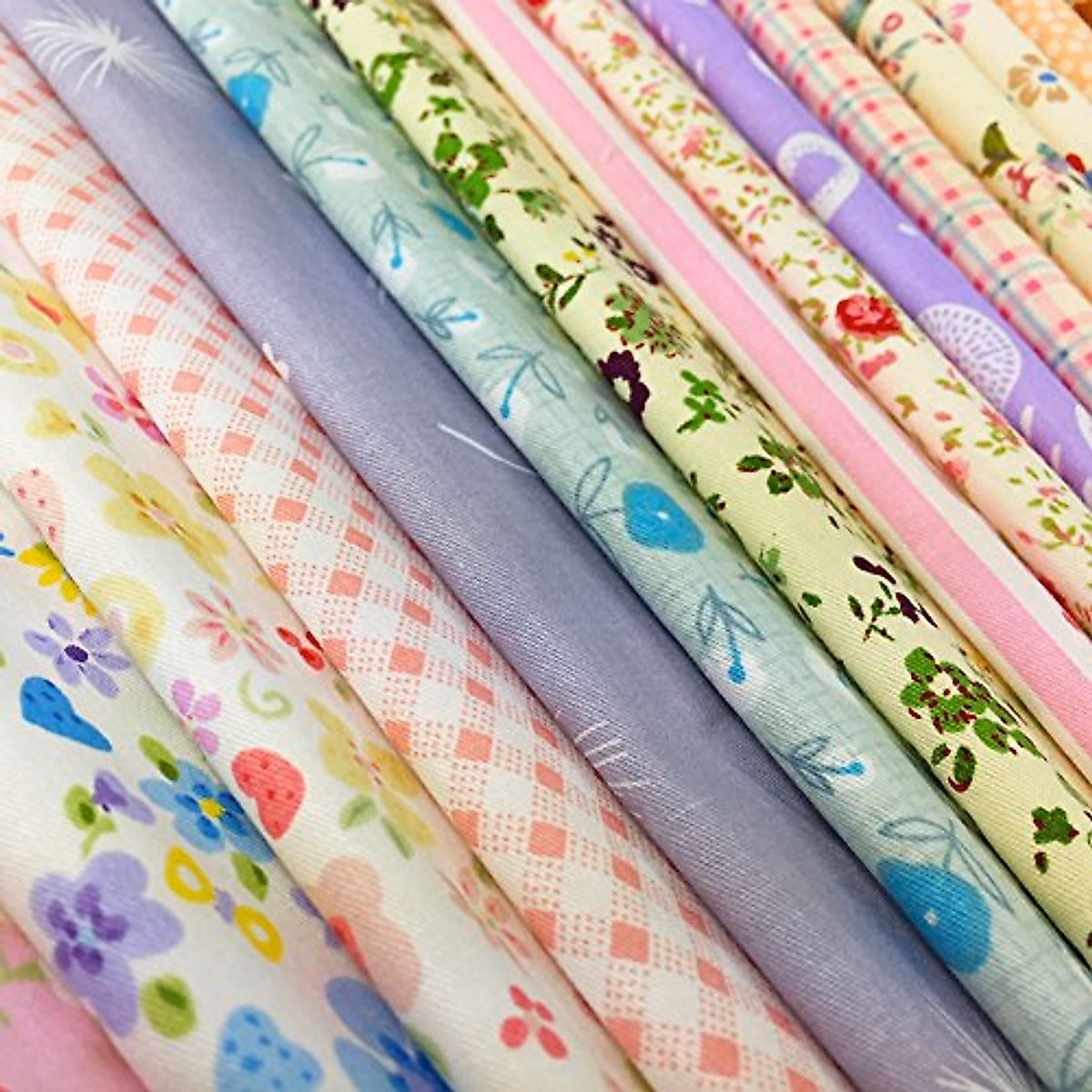 flic-flac Quilting Fabric Squares 100% Cotton Precut Quilt Sewing Floral Fabrics for Craft DIY (12 x 12 inches, 60pcs)