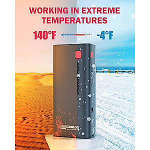 GOOLOO Jump Starter Battery Pack 2000A Peak SuperSafe Car Starter (Up to 8.0L Gas or 6.0L Diesel Engine) with USB Quick Charge and LED Light,12V Lithium Jump Box Booster Portable Charger,Gray