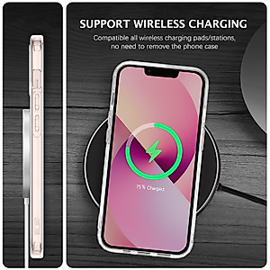 Telaso iPhone 13 Mini Case, iPhone 13 Mini Clear Glitter Case Compatible with Magsafe Wireless Charging Shockproof Anti-Scratch Hybrid Hard PC TPU Bumper Phone Case for iPhone 13 Mini 5.4", Clear