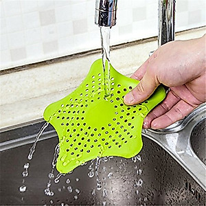 Kitchen Drain Hair Catcher Bath Stopper Sink Bathroom Protector Silicone Cover Basin Strainer Filter Shower Trap (Blue)