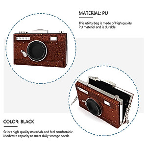 TENDYCOCO Camera Shaped Crossbody Bag Wide Shoulder Bag Square Bag Camera Bling Purse Unique Design for Daily Storage