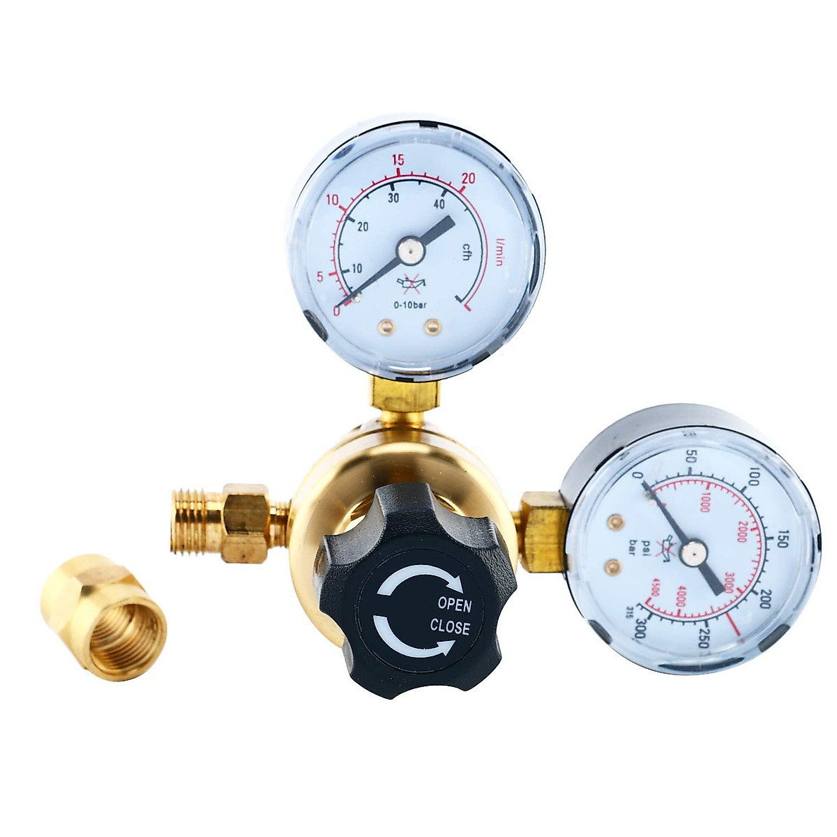 YaeTek Argon CO2 Regulators Gauges Gas Welding Regulator CGA580 Mig Tig Weld 0-4500PSI / 0-10BAR