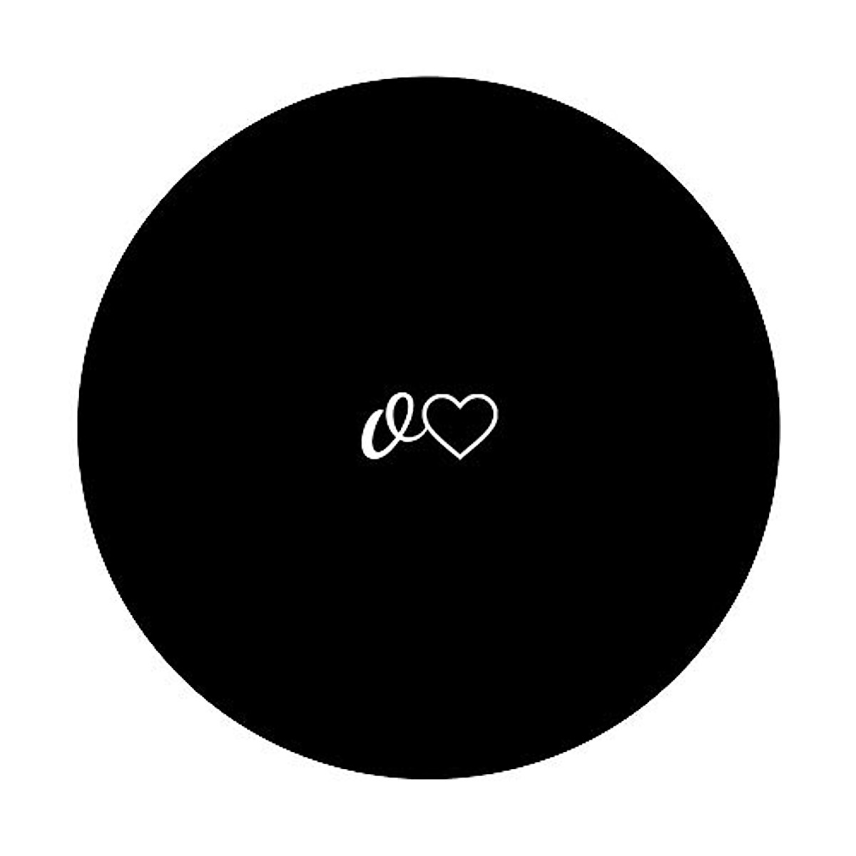White Initial Letter O Heart Minimalist Black PopSockets Swappable PopGrip