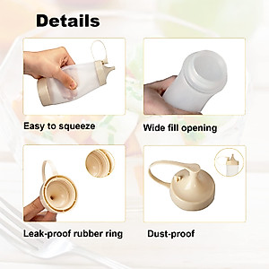Qiuhome Condiment Squeeze Bottle for Sauces, 12 oz, Clear (6)