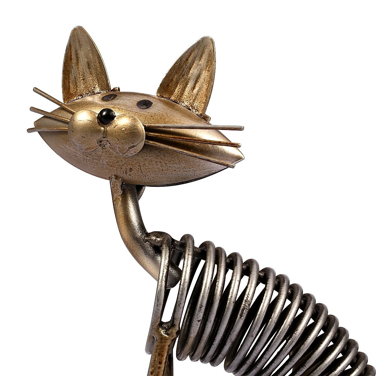 Too-arts Metal Sculpture Iron Art Cat Spring Handicraft Crafting Home Decoration Furnishing Craft