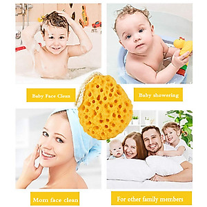 3 Pack Natural Bath Sponges, Loofah Shower Sponge Body Scrubber Exfoliating Cleaning Body Sponge for Men Women Kids