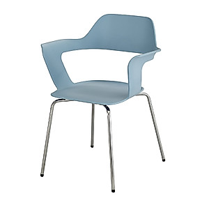 Safco Products Bandi Shell Stack Chair , Blue, Sturdy Steel Frame, Polypropylene Shell, Stacks 8 High (2/carton), 4275BU